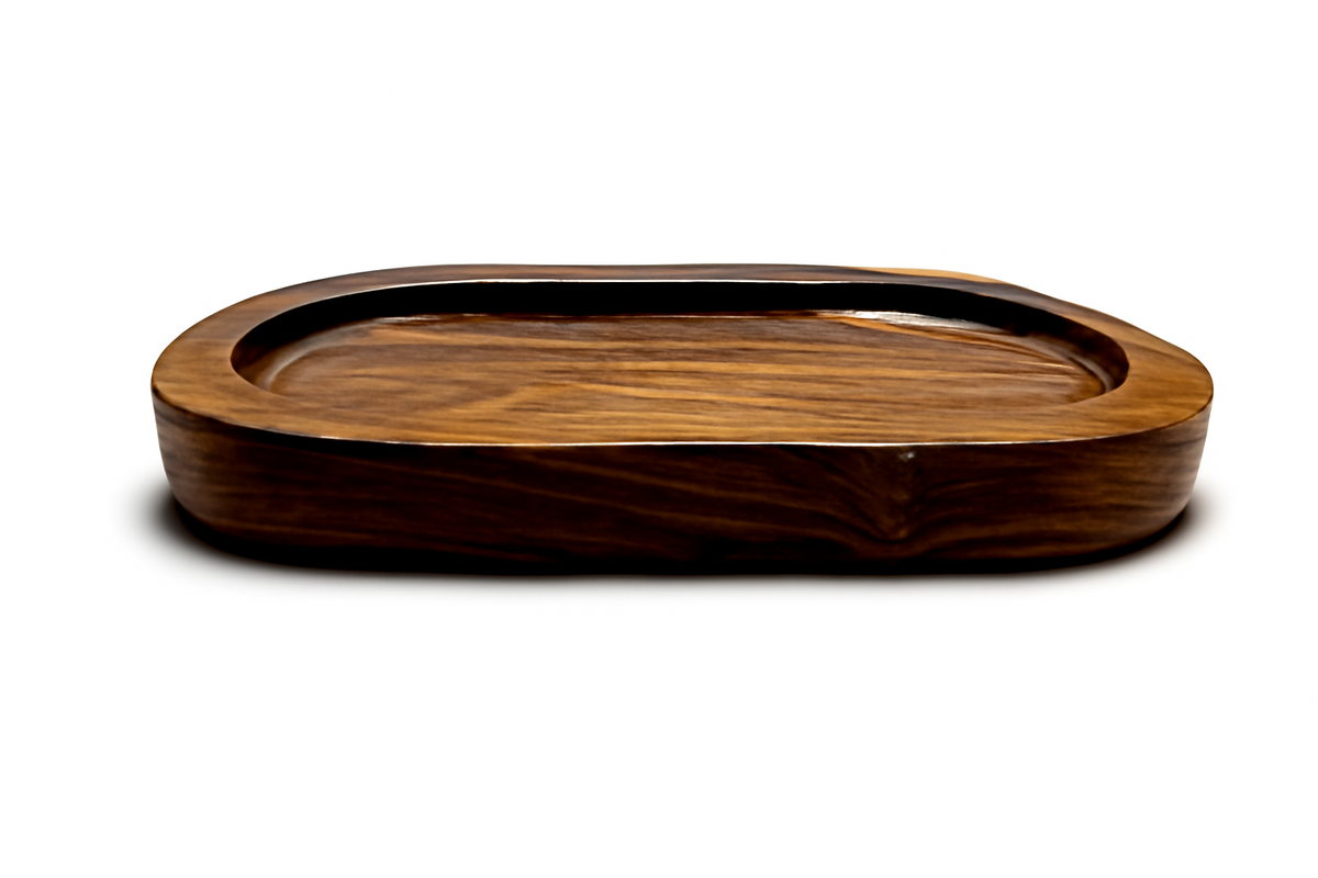Rustic Handmade Oval Wooden Platter for Decor & Serving – BEESARI